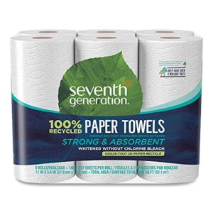 100% recycled paper towel rolls, 2-ply, 11 x 5.4 sheets, 140 sheets/rl, 6/pk