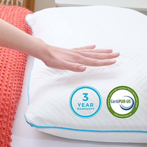 Linenspa Shredded Gel Memory Foam Pillow - Side, Stomach, Back Sleeper - Medium Firm - Queen Size