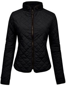 ne people womens lightweight quilted zip jacket, small, newj22black