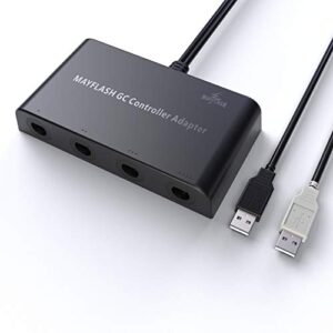 mayflash gamecube controller adapter for wii u, pc usb and switch, 4 port