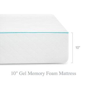 LINENSPA 10 Inch Gel Memory Foam Mattress - Dual Layered - CertiPUR-US Certified - Medium Feel - 10 Year Warranty - Queen Size