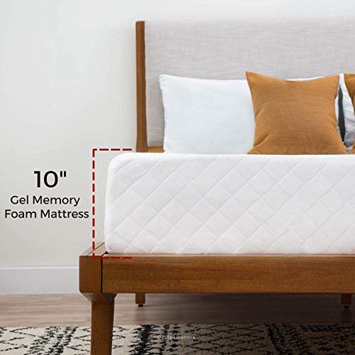 LINENSPA 10 Inch Gel Memory Foam Mattress - Dual Layered - CertiPUR-US Certified - Medium Feel - 10 Year Warranty - Queen Size