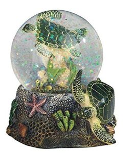 stealstreet 3.75 inch marine life snow globe with sea turtle statue figurine collectible, 3.75", green