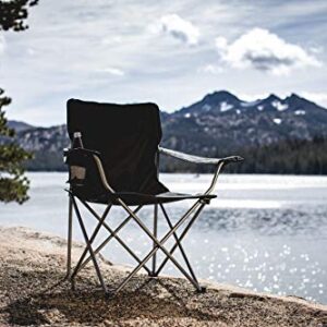 PTZ Camp Chair - Picnic Chair - Beach Chair with Carrying Bag, (Black)