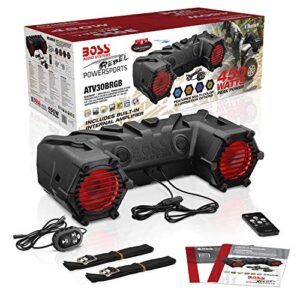 BOSS Audio Systems ATV30BRGB ATV UTV Weatherproof Sound System - 6.5 Inch Speakers, 1 Inch Tweeters, Built-in Amplifier, Bluetooth, Multi-Color Illumination, Easy Installation for 12 Volt Vehicles