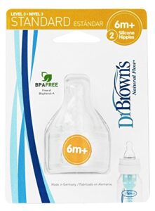 dr. browns natural flow level 3 standard nipple - 6 nipples