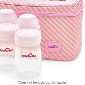 Spectra - Cooler Bag Storage Kit for Breast Milk - Pink (Ice Pack and 2 Wide Neck Bottles)