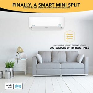 Senville LETO Series Mini Split Air Conditioner Heat Pump, 12000 BTU 110/120V, Inverter, Works with Alexa, SEER2 20.8, 1 Ton, White