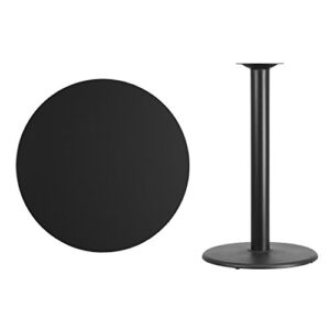 Flash Furniture Stiles 36'' Round Black Laminate Table Top with 24'' Round Bar Height Table Base