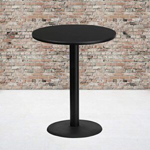 Flash Furniture Stiles 36'' Round Black Laminate Table Top with 24'' Round Bar Height Table Base