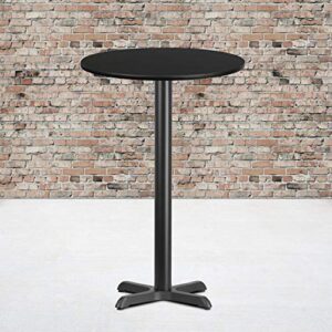 flash furniture stiles 24'' round black laminate table top with 22'' x 22'' bar height table base