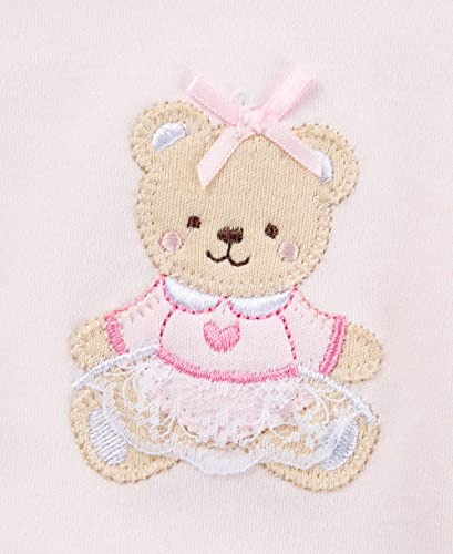 Little Me Baby Girls' 3 Piece Bib and Burp Set, Bear, Pink/Multi, One Size