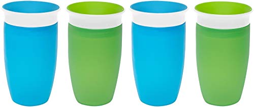 Munchkin Miracle 360 Sippy Cup - Green/Blu, 4 Count (Pack of 1)