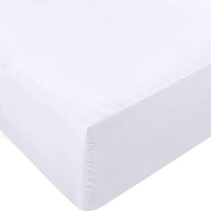 utopia bedding queen fitted sheet - bottom sheet - deep pocket - soft microfiber -shrinkage and fade resistant-easy care -1 fitted sheet only (white)