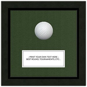 Hole in One 7x7 Black Golf Ball Frame Moulding blk-004 Shadowbox Frame, Green Mat (Card & Ball not Included)