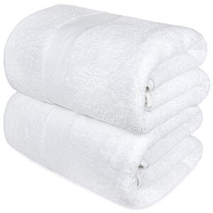 luxury white bath towels large - circlet egyptian cotton | highly absorbent hotel spa collection bathroom towel | 30x56 inch | set of 2