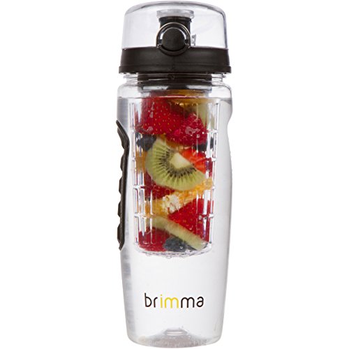 Fruit Infuser Water Bottle - 32 oz Large, Leakproof Plastic Fruit Infusion Water Bottle for Gym, Camping, and Travel