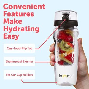 Fruit Infuser Water Bottle - 32 oz Large, Leakproof Plastic Fruit Infusion Water Bottle for Gym, Camping, and Travel