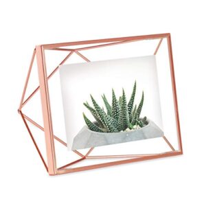 umbra prisma picture frame, 4 x 6 photo display for desk or wall, copper