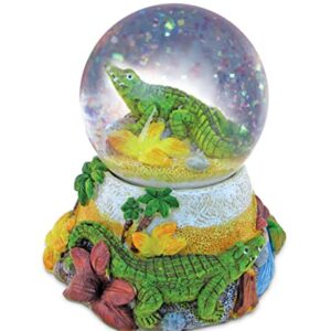 COTA Global Alligator Stone Snow Globe - Sparkly Water Globe Figurine with Sparkling Glitter, Collectible Novelty Ornament for Home Decor, for Birthdays, Christmas, and Valentine's Day