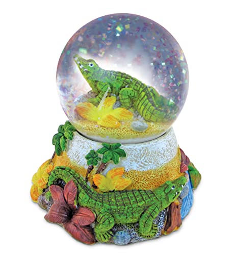 COTA Global Alligator Stone Snow Globe - Sparkly Water Globe Figurine with Sparkling Glitter, Collectible Novelty Ornament for Home Decor, for Birthdays, Christmas, and Valentine's Day