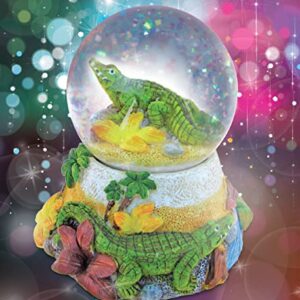 COTA Global Alligator Stone Snow Globe - Sparkly Water Globe Figurine with Sparkling Glitter, Collectible Novelty Ornament for Home Decor, for Birthdays, Christmas, and Valentine's Day