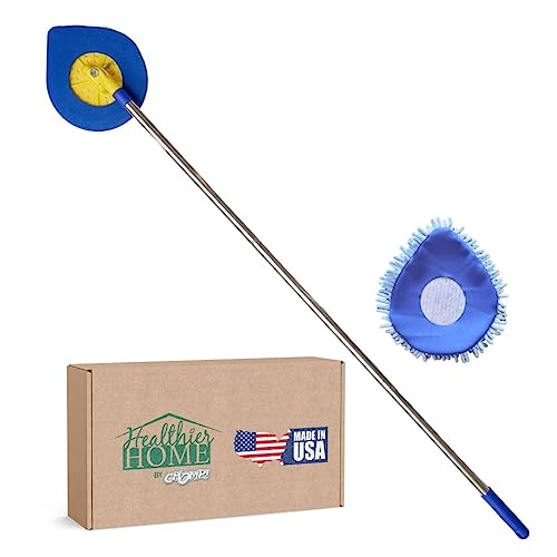 CHOMP Long Handle Wall Cleaner, 5 Minute CleanWalls Extendable Wall Washer, Ceiling Cleaner, Baseboard Duster, Telescoping Dry Dust and Wet Wash Cleaning Mop with Washable Microfiber Pad