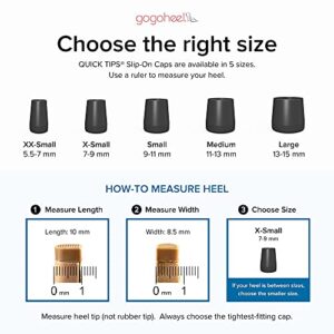 GoGoHeel Quick Tips - The Original High Heel Protector & Heel Repair Caps - 2 Pairs (Small, Medium, Black)