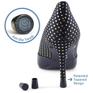 GoGoHeel Quick Tips - The Original High Heel Protector & Heel Repair Caps - 2 Pairs (Small, Medium, Black)