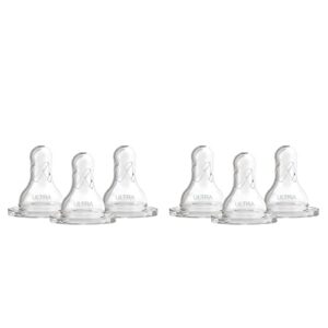 dr. brown's natural flow baby bottle nipple - ultra-preemie, super slow flow - 6pk - 0m+