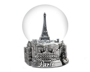 paris france eiffel tower musical snow globe 100mm - plays"la vie en rose"