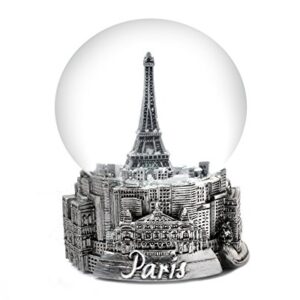 Paris France Eiffel Tower Musical Snow Globe 100mm - Plays"La Vie En Rose"