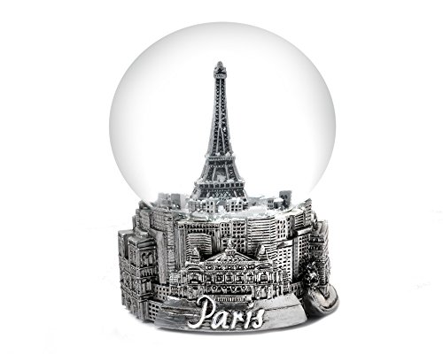 Paris France Eiffel Tower Musical Snow Globe 100mm - Plays"La Vie En Rose"