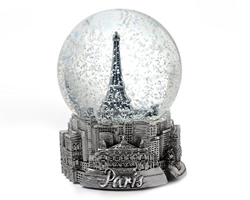 Paris France Eiffel Tower Musical Snow Globe 100mm - Plays"La Vie En Rose"