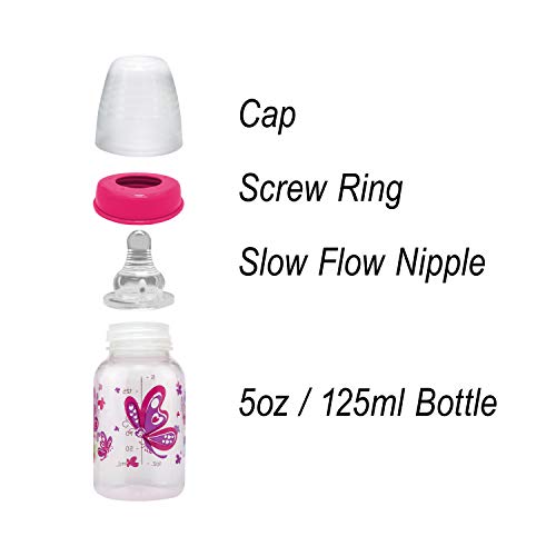 Parents Choice 3 Pack of 5 Ounce Baby Bottles Slow Flow Nipple