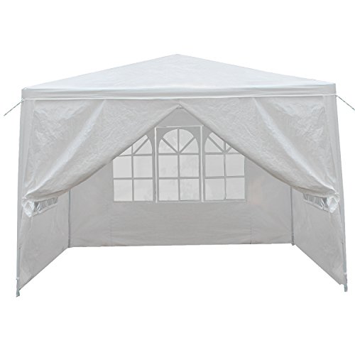 F2C 10 x10 Outdoor Gazebo White Canopy with sidewalls Party Wedding Tent Cater Events Pavilion Beach BBQ (10'X10')