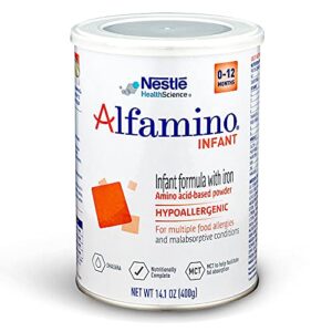 alfamino infant amino acid based infant formula with iron, unflavored, 14.1 ounces (packaging may vary)