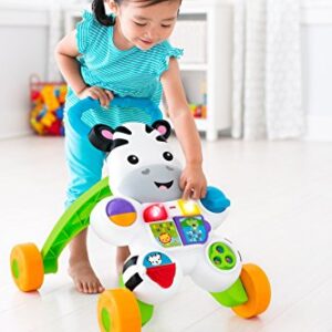 Fisher-Price Baby to Toddler Learning Toy, Learn with Me Zebra Walker with Music Lights and Activities for Ages 6+ Months