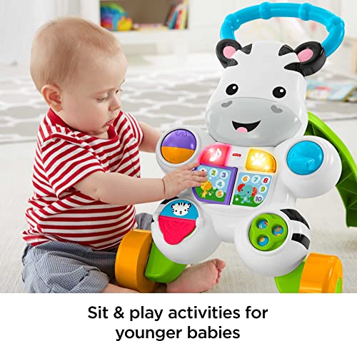 Fisher-Price Baby to Toddler Learning Toy, Learn with Me Zebra Walker with Music Lights and Activities for Ages 6+ Months