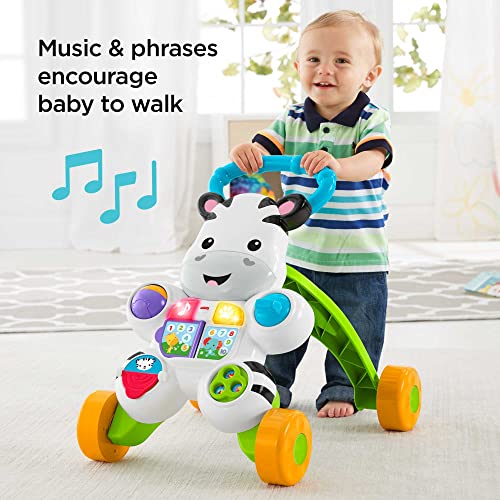 Fisher-Price Baby to Toddler Learning Toy, Learn with Me Zebra Walker with Music Lights and Activities for Ages 6+ Months