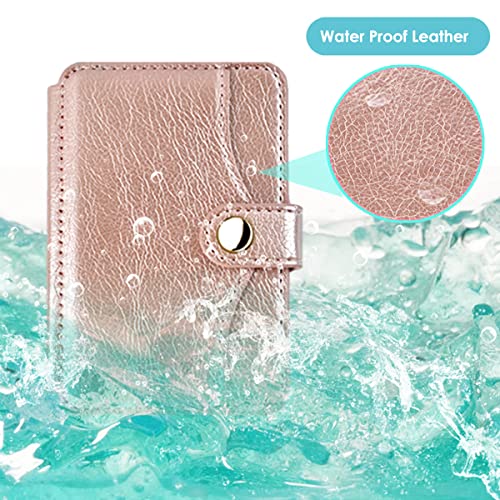 Phone Wallet Stick on,Credit Card Holder for Cell Phone,Leather Minimalist Wallet for Back of Most Smart Phone (Pink)