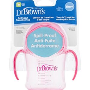 Dr. Brown's Soft-Spout Transition Cup, 6 Ounce (6M+), Pink, Single