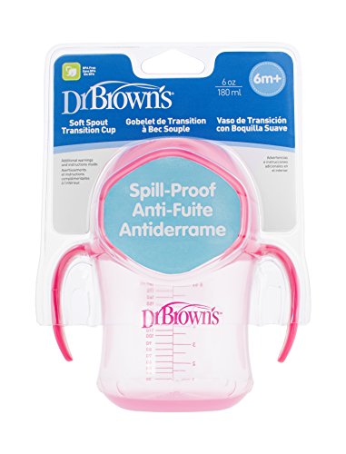 Dr. Brown's Soft-Spout Transition Cup, 6 Ounce (6M+), Pink, Single