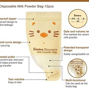 Simba Disposable Formula/Milk Powder Bag (12 oz, 2 Packs, Total 24 Bags)