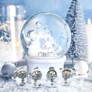 Ganz 1.5" Miniature Glittered Snowman Figurines - Set of 4 Assorted Styles