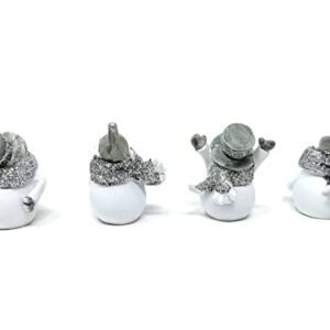 Ganz 1.5" Miniature Glittered Snowman Figurines - Set of 4 Assorted Styles