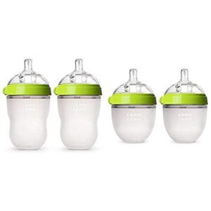 comotomo baby bottle starter set, green (two 8-ounce, two 5-ounce)