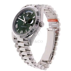 Rolex Day-Date 40 President White Gold Watch 228239 60th Anniversary Green Dial