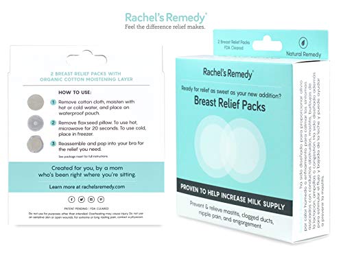 Rachel’s Remedy Breast Relief Packs for Breastfeeding and Nipple Pain, Increase Milk Supply and Treat Clogged Ducts, 2 per Pack