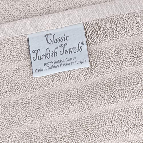 Classic Turkish Towels - Premium Oversized Ribbed Bath Sheets, Luxury 100% Turkish Cotton, Extra Large, Absorbent, Quick Dry Bathroom Towels, 40x65 inches, Set of 3 (Almond Beige)